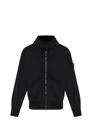 Stone Island Full Zip Hoodie - Black