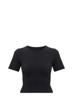 Nike Cropped Top With Logo Detail - Black