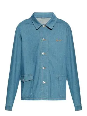 Kenzo Denim Shirt With Embroidered Logo - Blue