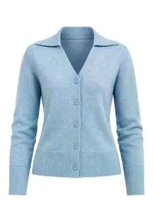 Autumn Cashmere Jonny Collar Long-sleeve Cardigan - Blue