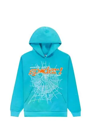 SP5DER Punk V2 Graphic-print Hoodie - Blue
