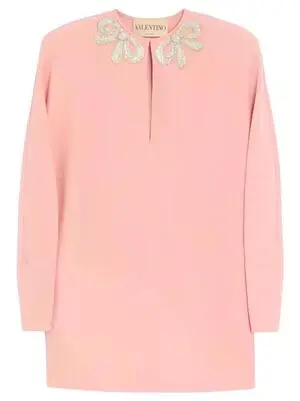 Valentino Garavani Embroidered Cady Couture Short Dress - Pink