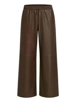 Sprwmn Kauai Leather Palazzo Pants - Brown