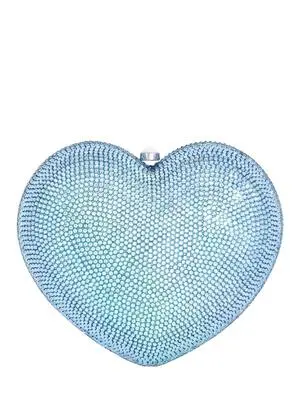 Judith Leiber L'amour Petit Coeur Sapphire Clutch Bag - Blue