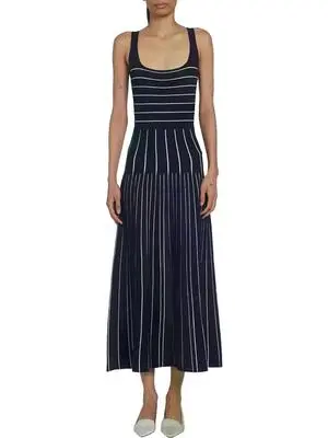 Adam Lippes Gemma Striped Knit Dress - Blue