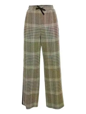 Maje Plaid Wide-leg Trousers - Neutrals
