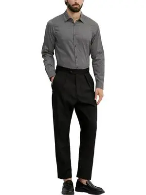 Armani Exchange Geometric-print Long-sleeve Shirt - Grey
