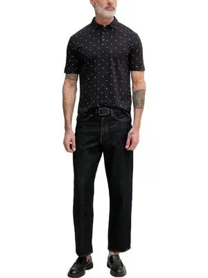 Armani Exchange Logo-print Short-sleeve Polo Shirt - Black