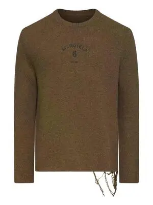 MAISON MARGIELA Speckled Wool Blend Crew Neck Jumper - Brown