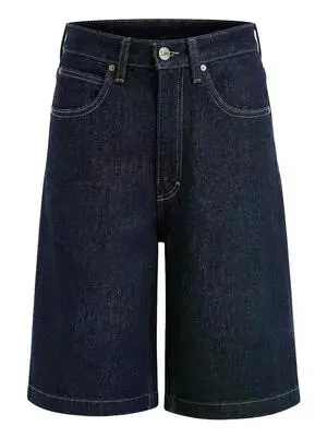 LEEM Denim Shorts With Contrast Stitching - Blue
