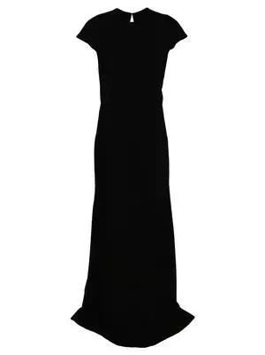 JIL SANDER Crew Neck Short Sleeve Maxi Dress - Black