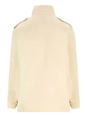 Valentino Garavani High-collar Utility Jacket In Beige Cotton - Neutrals