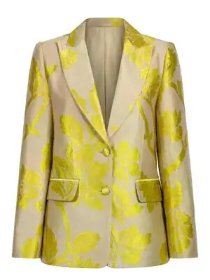 MAURIZIO MASSIMINO Floral Jacquard Blazer - Neutrals