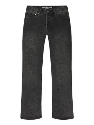 LOSTSHDWS Embossed Denim Pants - Black