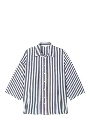 American Vintage Vertical Stripe Shirt - Blue