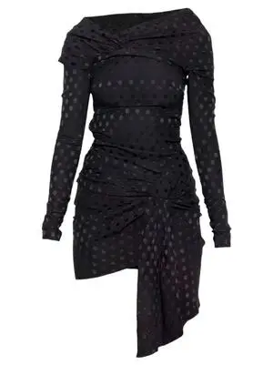 Isabel Marant Étoile Draped Polka-dot Mini Dress - Black