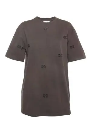 GANNI Rhinestone Logo T-shirt - Grey