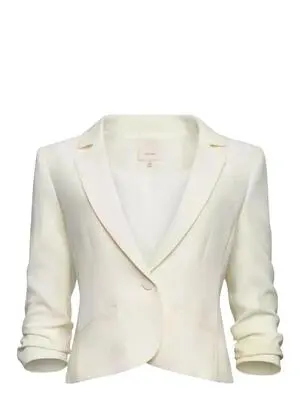 Cinq À Sept Le Petit Khloe Ruched-sleeve Blazer - Neutrals