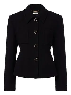 Chloé Textured Wool-blend Jacket - Black