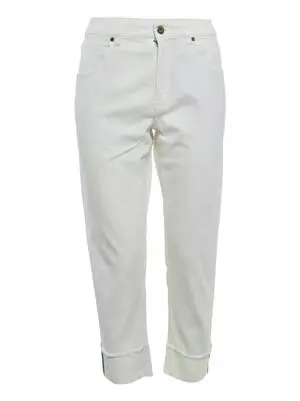 Brunello Cucinelli Cropped Raw Edge Hem Jeans - Neutrals