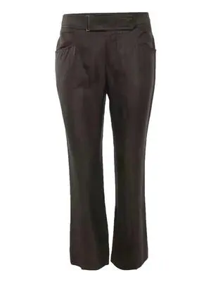 Gucci Silk Belted Trousers - Brown