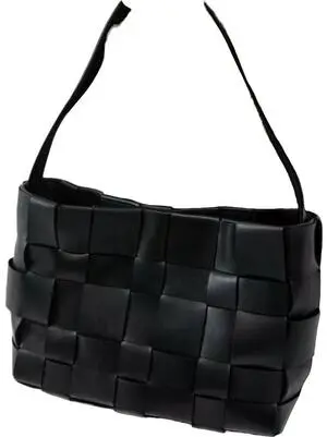 ST. AGNI Woven Mini Tote Bag - Black
