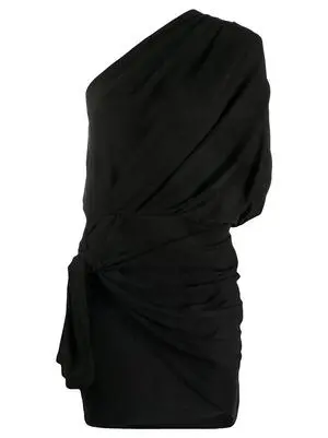 IRO PARIS Asymmetric Ruched Mini Dress - Black