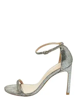 STUART WEITZMAN Stuart Weitzman Nudistsong Ankle-Strap Sandals Silver