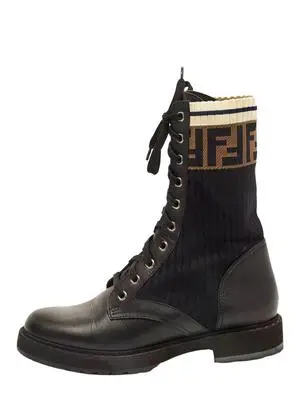 Fendi Rockoko Combat Boots - Black