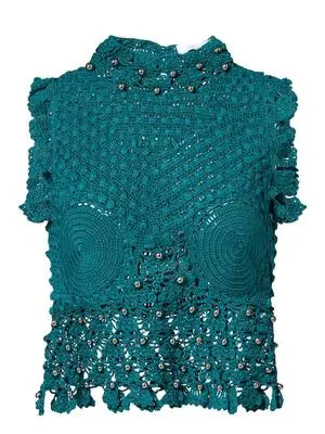 Rabanne PACO RABANNE Crochet Top Green
