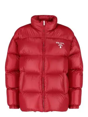 Prada Logo Puffer Jacket - Red