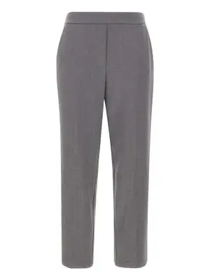 KAOS Pressed-crease Trousers With Elasticated Waist - Grey