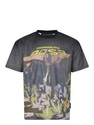 Andersson Bell Perforated Graphic T-shirt - Gray