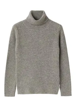 IL GUFO Ribbed Roll-neck Jumper - Grey