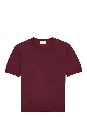 Saint Laurent Saint Laurent Crewneck Knitted T-Shirt Bordeaux