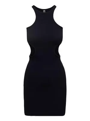 REINA OLGA Halterneck Ribbed Dress With Waist Cut-outs - Black