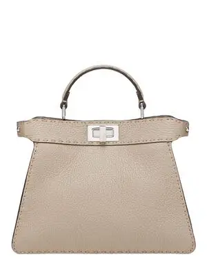 Fendi Selleria Bag With Turn Lock Closure - Grey