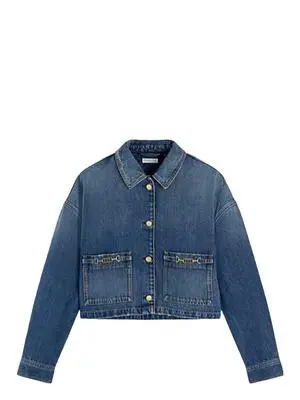 Tommy Hilfiger Cropped Denim Jacket - Blue