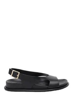 PALOMA BARCELO Paloma Barceló Calista Buckle Flat Sandals - Black