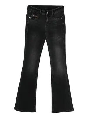 DIESEL® Flare Jeans With Logo Patch - Black