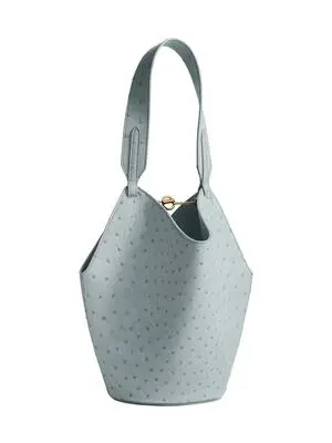 Khaite Ostrich Mini Lotus Tote - Frost