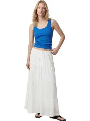 KOTON Zdnu 81041892 Scoop Neck Ribbed Cotton Tank Top - Blue