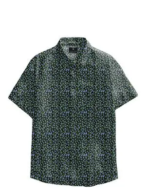 VUSTRA Mini Floral Cotton Button-down Shirt For - Black