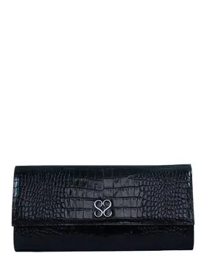 STESSA BY SARAH The Valentina Croc Clutch - Black