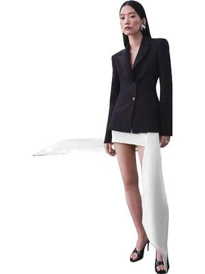 Koton Zdnu 81041892 Classic Tailored Long Sleeve Blazer - Black