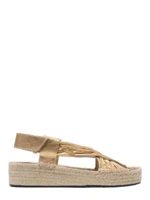 BIMBA Y LOLA Bimba Y Lola Leather Jute Wedge Sandals