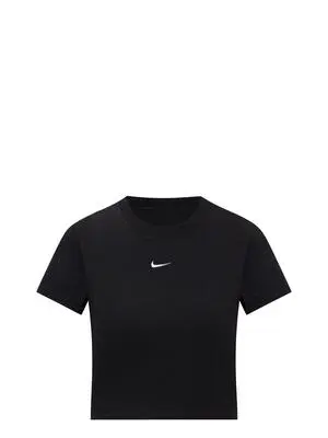 Nike Cropped T-shirt With Logo Detail - Black