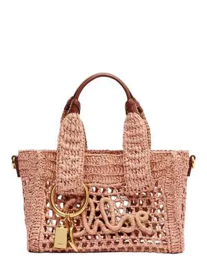 Chloé Raffia Mini Top-handle Bag - Beige