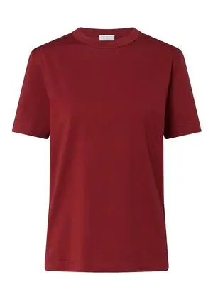 Brunello Cucinelli Monili Cotton Jersey T-shirt - Red