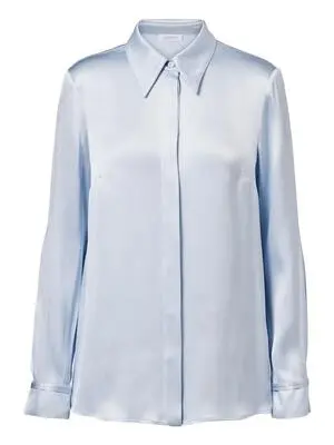 Gabriela Hearst Silk Satin Shirt - Blue